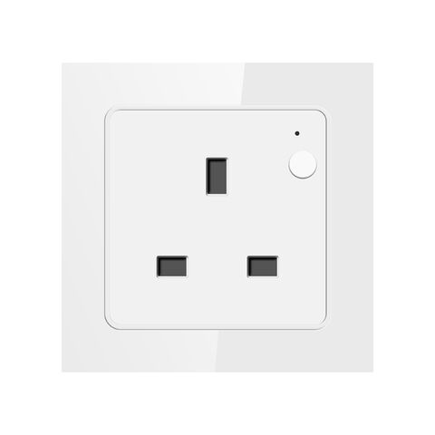 Tuya Smart Uk Standard Wifi Smart Wall Power Socket Glass Panel Power ...