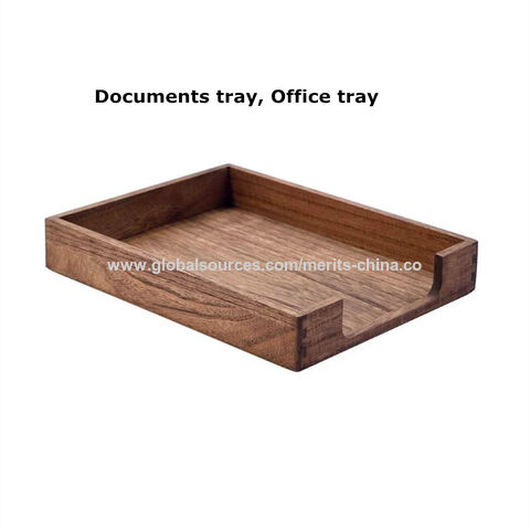 Wood Letter-size Tray Single-tier, Wooden Tones Collection Front-load ...