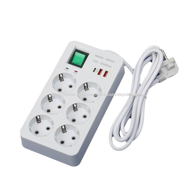 Oem Eu Standard Power Socket With 6 Outlets With 2usb 1 Type C Power ...