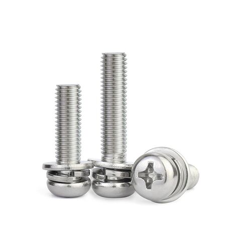 304 Stainless Steel Round Head Torx Three Combination Screw Pan Head Flat Spring Washer Torx ...