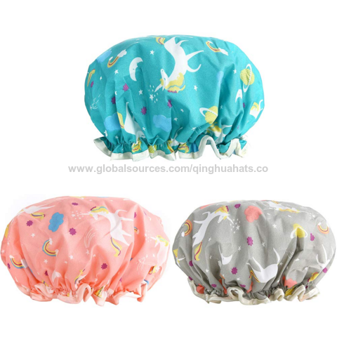 Bulk Buy China Wholesale Custom Shower Cap Waterproof Double Layer ...