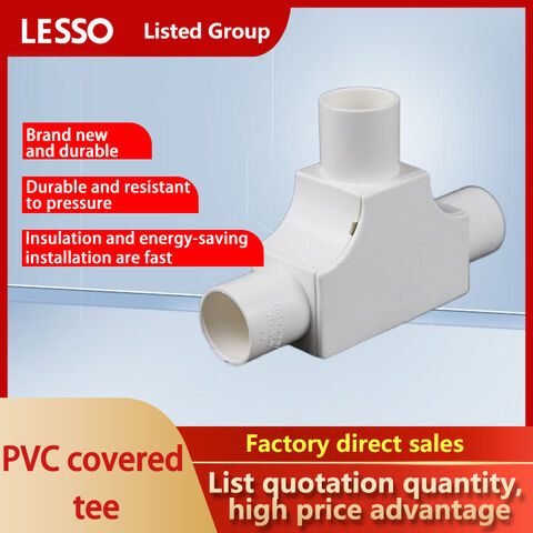 Lesso Pvc Conduit Fitting - Three-way Junction Box With Cover, Plastic ...