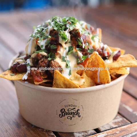 Paper Bowls Custom Printed Kraft Paper Bowls Food Packaging Take Away ...