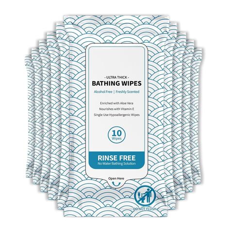 Rinse Free Body Wipes Hypoallergenic Ultra Thick Bathing Wipes With ...