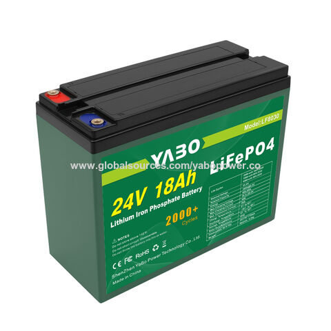 Bulk Buy China Wholesale Yabo High-performance 24v 18ah Lifepo4 Lithium Ion Battery Long Cycles ...