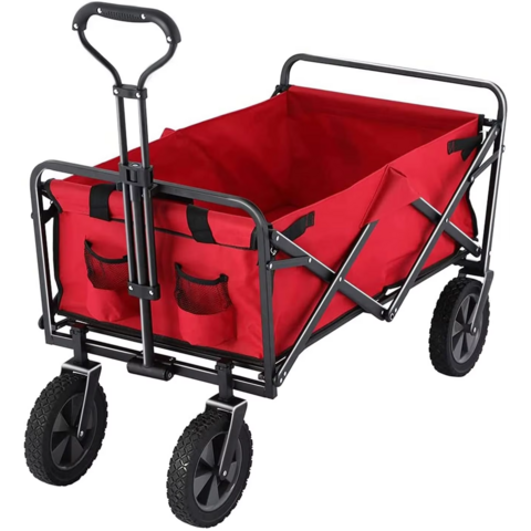 Collapsible Folding Wagons Heavy Duty 4 Wheel Beach Camping Trolley ...