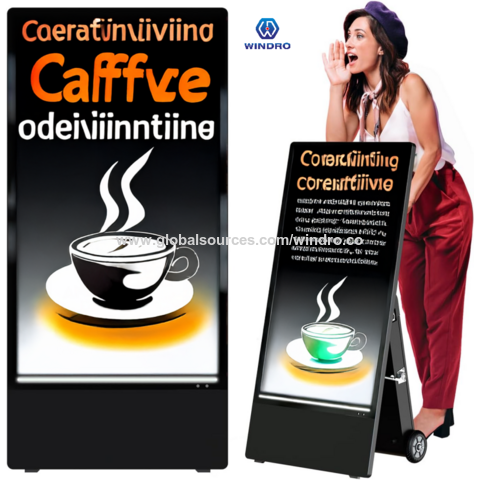 43 Inch Floor Standing Advertising Screen Wireless Player Display ...