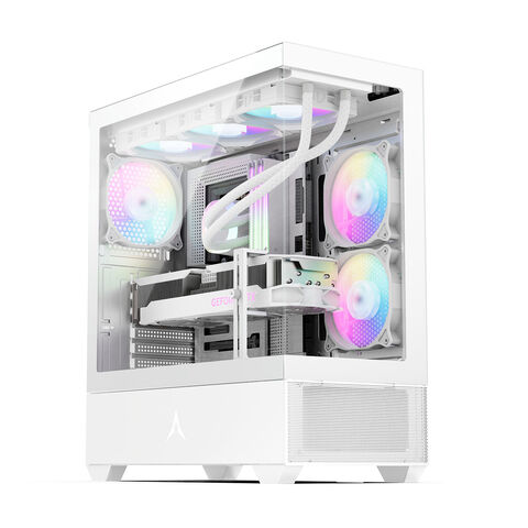 Abko U30 Wh Atx Gaming Case With Tempered Glass Pre-installed 3 Rgb Fans Top 360mm Radiator ...
