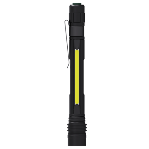 100lm Led + Cob Flashlight, Slim Aluminum Body, 2 Modes Led-cob, 2h ...