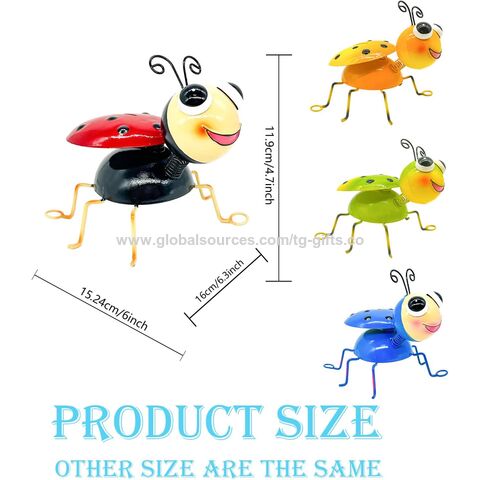 Metal Yard Art Garden Decor Outdoor Cute Green Ladybug Lawn Yard ...