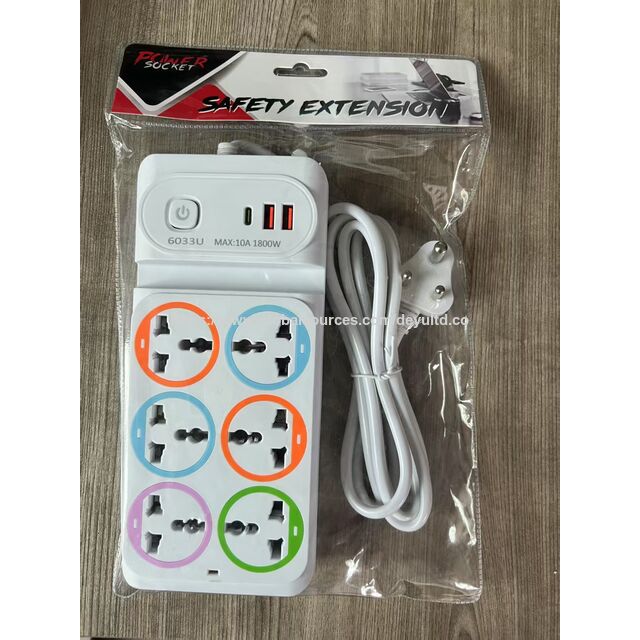 Hot Selling Universal Standard Power Socket With 6outlets With 2usb 1 ...