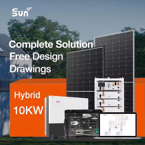 Hybrid Solar System Kit 10kw Complete Solution For Home Roof Mount ...