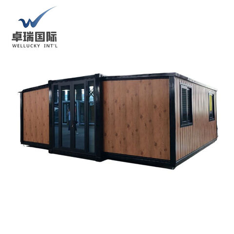 Eco-friendly Folding Modular Container House Steel Frame Timber Finish ...