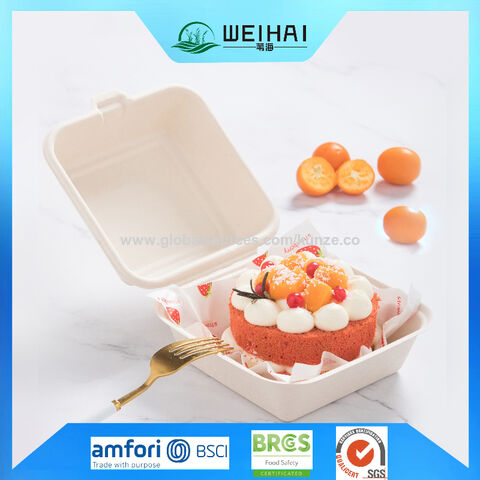 Lunch Packaging Box Sugarcane Bagasse Clamshell Box Cake Box Lunch ...
