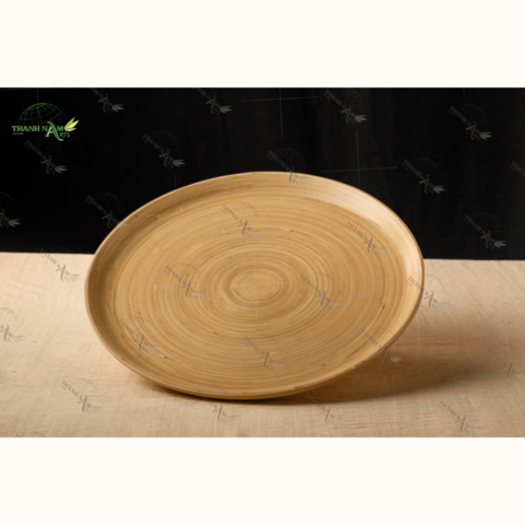 Hot Product Eco-friendly Handmade Spun Bamboo Serving Tray Handles Food ...