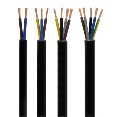 2-5 Core Black Pvc Flex Copper Power Cable Round Electrical Wire For ...