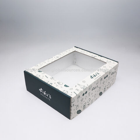 Factory Wholesale Custom Recycle Kraft Paper Cake Box Paper Cardboard Gift Box With Clear Pvc ...