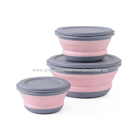 3 Pcs Pp+tpr Collapsible Bowl Set. Capacities Of 300 Ml, 600 Ml And ...