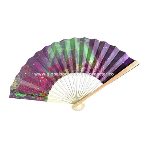 Promotional Fabric Folding Fan With Bamboo Handle - Expore Hong Kong ...