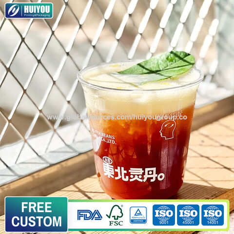 Plastic Cups Custom Disposable Bubble Boba Tea Thickened Injection ...