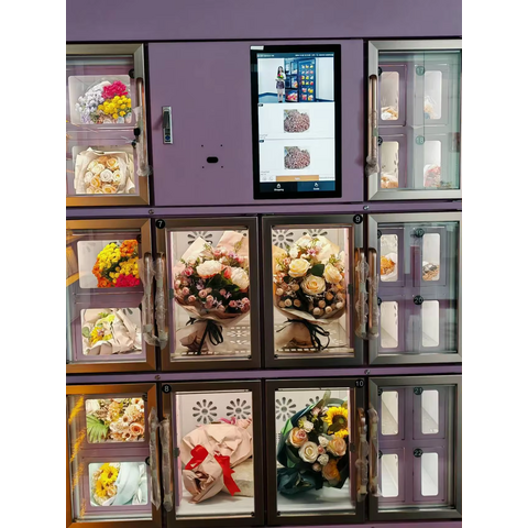 Fresh Vegetable Fruit Flower Lattice Vending Machine Temperature ...