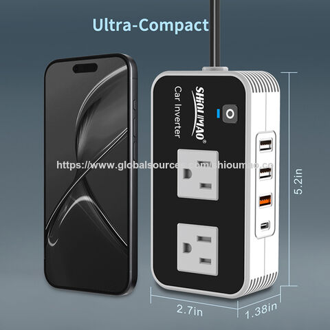 200w Multifunctional Socket Inverter Fast Charging Pd 20w+qc 3.0 Power ...