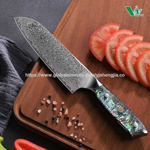 7" Santoku Knife 10cr15comov Core 67 Layers Damascus Steel Kitchen Chef ...