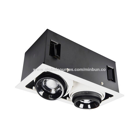 Square Dimmable Recessed Cob Led Downlights 20w 30w Double Head Ceiling ...