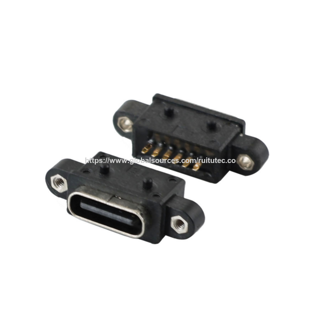 Usb C Connector Waterproof Type C Connector 6pin On Board And Vertical ...