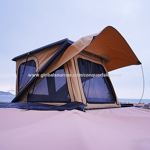 All-season Hard Shell Rooftop Tent With Solar Panel For Car Camping ...