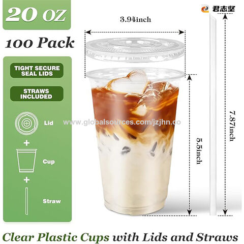 Large Capacity Reusable 710ml/24oz Sparkling Powder Plastic Straw Cup ...