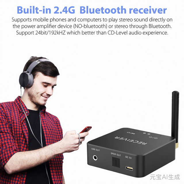 Bluetooth 5.3 Audio Receiver With 96khz Sampling, Low Latency Optical ...