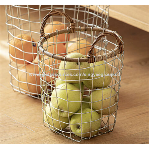 Vintage Wire Mesh Baskets Nordic Woven Planters Multi Purpose Plastic ...