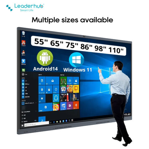 Leaderhub 75 Inch Interactive Display With 40-point Touch And Uhd For Collaborative Spaces And ...