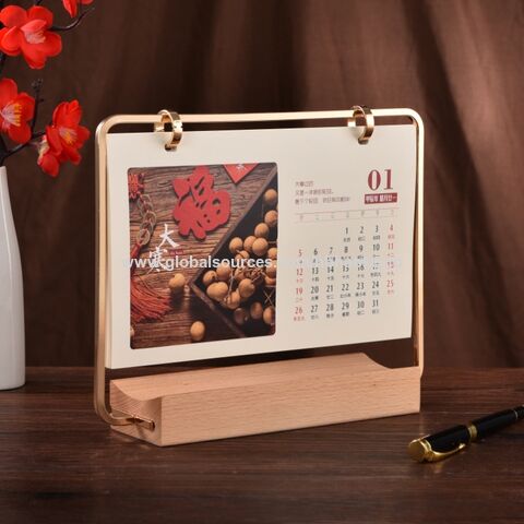 Desktop Wooden Calendar Stand,office Desktop Calendar Stand Business ...