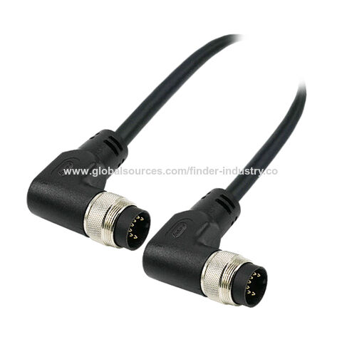 Male To Male Right Angle Molding Cable M16 A Code 2 3 4 5 6 7 8 12 16 1 ...