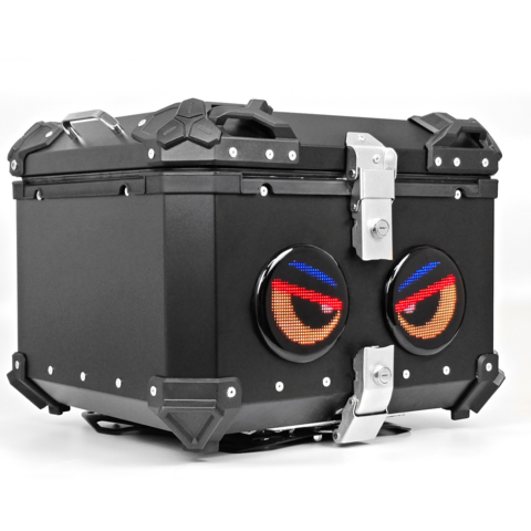 45l Aluminum Motorcycle Top Case With Diy Led Lights Premium Lock Tough ...