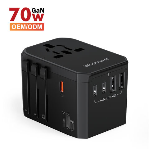 Wontravel Ac 2400w Travel Adapter 70w Gan Quick Charge Universal Travel ...