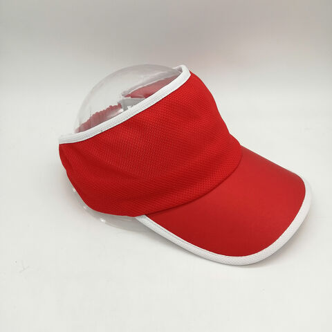 Bulk Buy China Wholesale Red Visor Cap Plain Blank Golf Sun Visor Hat ...