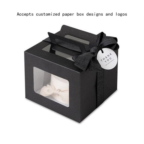 Customized Design Logo Cake Takeaway Boxes Clear Window Cake Boxes ...