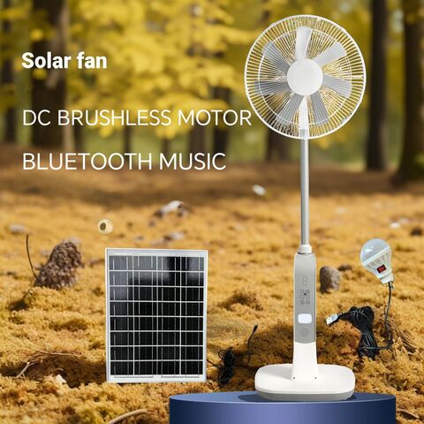 16 Inch Solar Charging Pedestal Fan Solar Electric Ac/dc Stand Floor ...