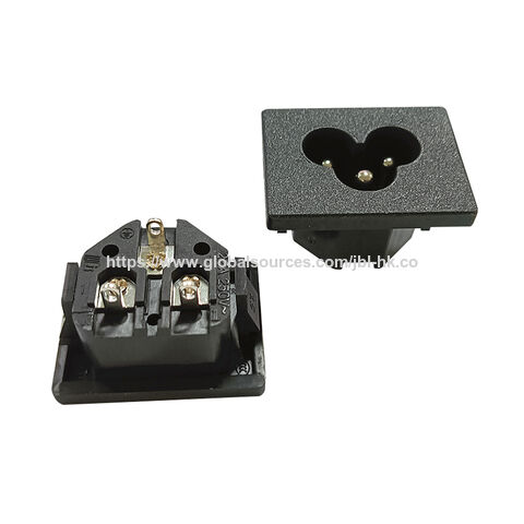 Ac Inlet 3pin Power Socket With 250v 2.5a Rating 5000 Cycle Lifespan ...