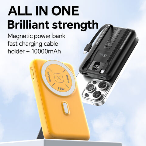Joko 10000mah Build-in Cable Mini Power Bank+wireless Charge For Home ...
