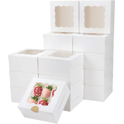 Cake Bakery Boxes With Window And 10 Inches Round Cake Boards, Gift ...