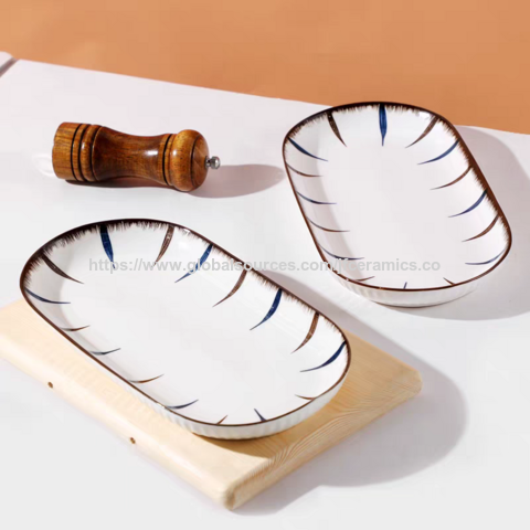 Home Ceramic Large Fish Plate, Simple And Light Luxury Bowl Creative ...