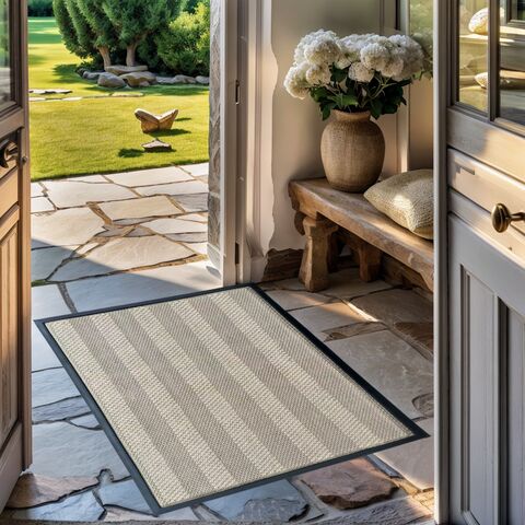 Natural Herringbone Patternjute Mat With Rubber Backing - Eco-friendly ...