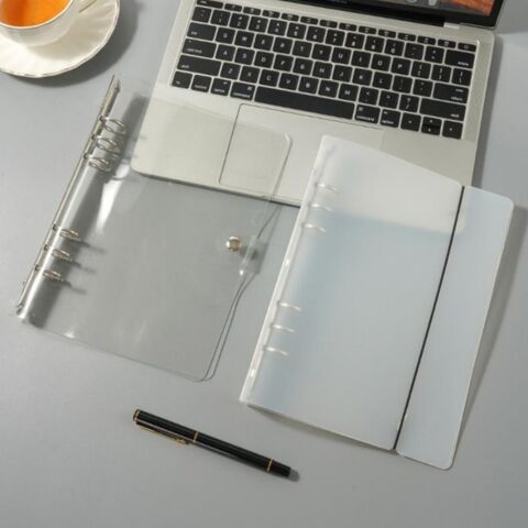 Transparent Loose Leaf Clear Pvc Binder A5 Acrylic Binder Cover 6-holes ...