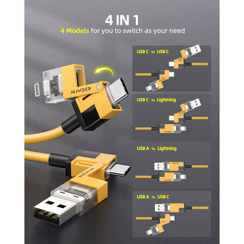 4 In 1 Charging Cable Fast Charging100w, Usb C Cable 4-in-1 Usb Multi ...