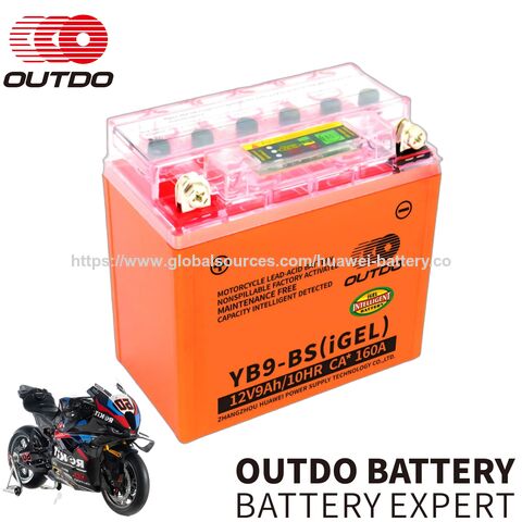 Outdo 12v9ah Orange Yb9-bs Capacity Intelligent Detected Mf Maintenance ...