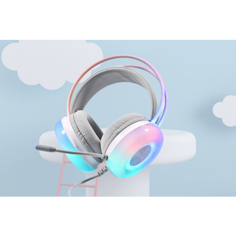 Gaming Rgb Headset, Transparent Vibrating Ear Cover Rgb Headphone ...
